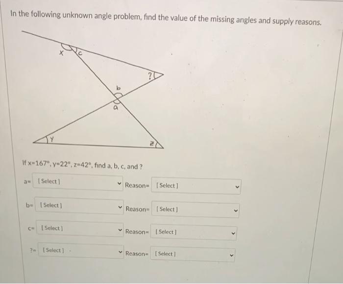 Solved In the following unknown angle problem, find the | Chegg.com