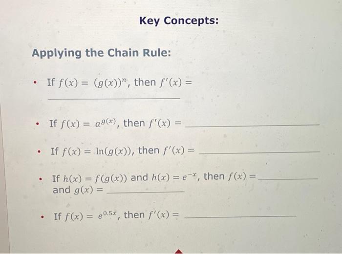 Solved Key Concepts: Applying the Chain Rule: - If | Chegg.com