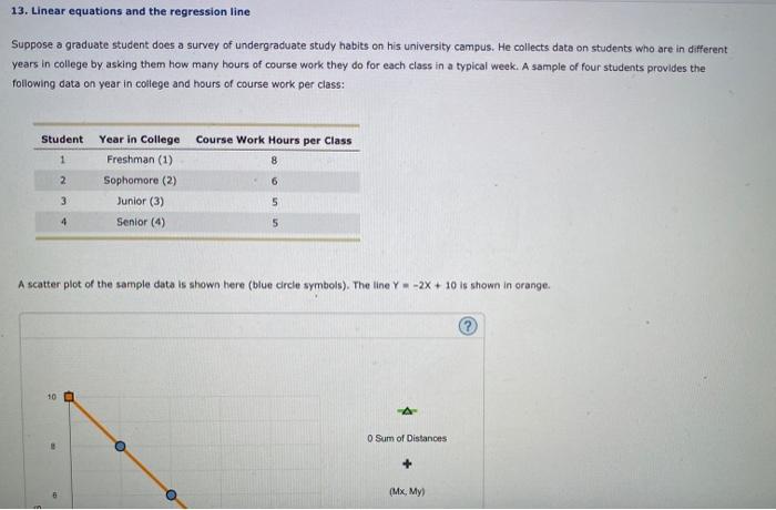 Solved 13. Linear equations and the regression line Suppose | Chegg.com