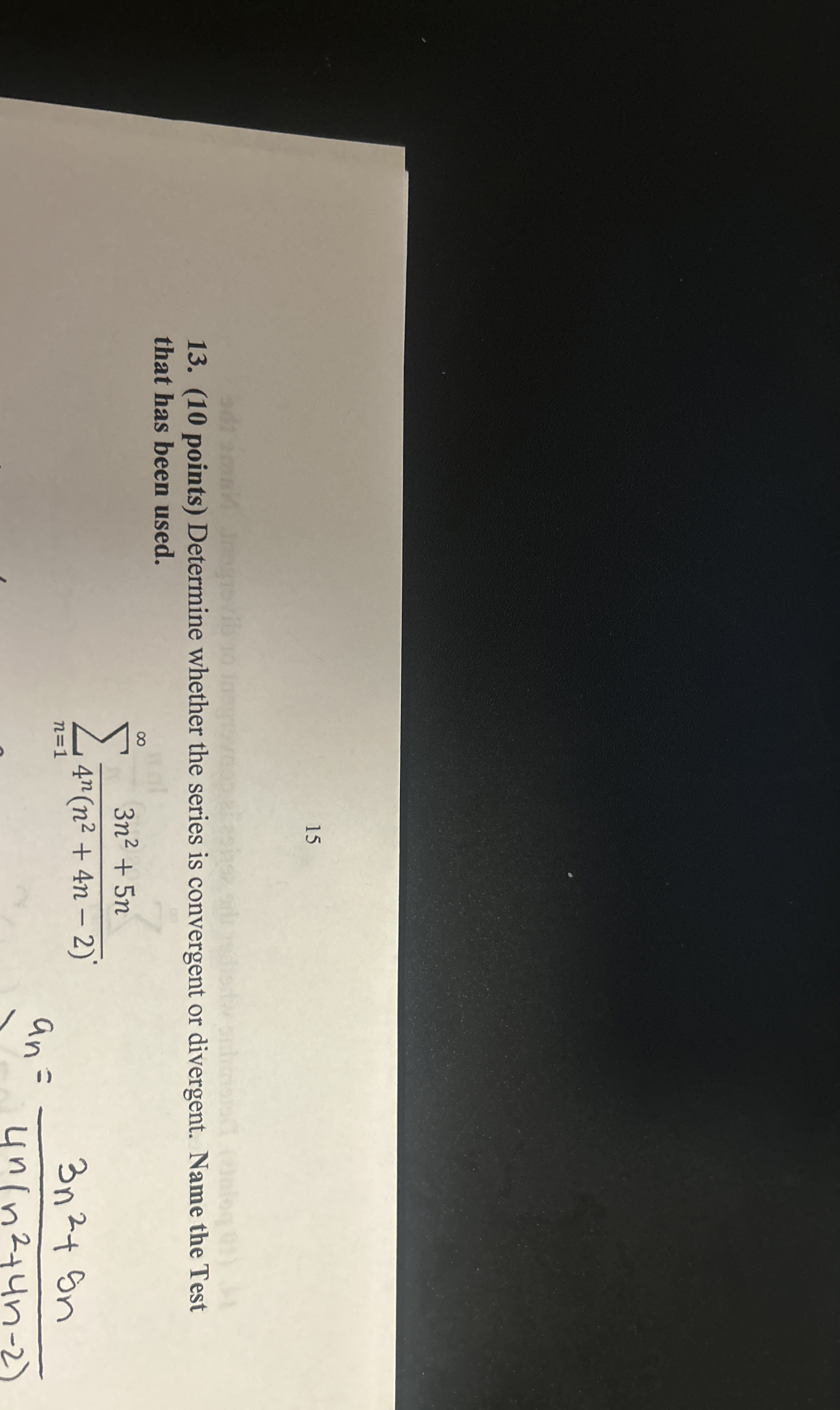 Solved 1513. (10 ﻿points) ﻿Determine whether the series is | Chegg.com