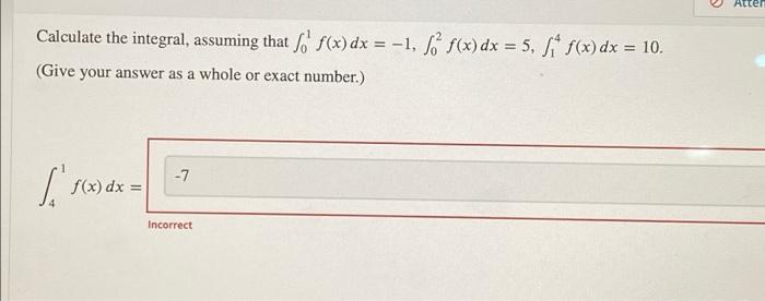 Solved Calculate the integral, assuming that f f(x) dx = -1, | Chegg.com