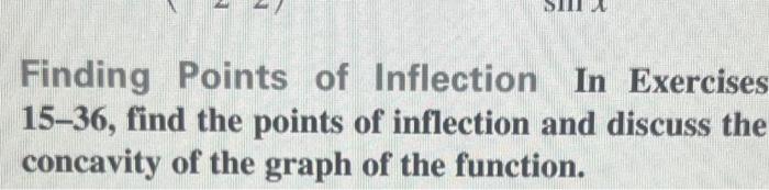 Solved Finding Points of Inflection In Exercises 15-36, find | Chegg.com