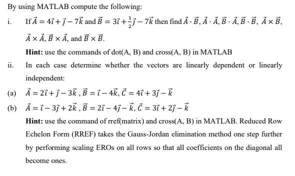 By using MATLAB compute the following:i. ﻿If | Chegg.com