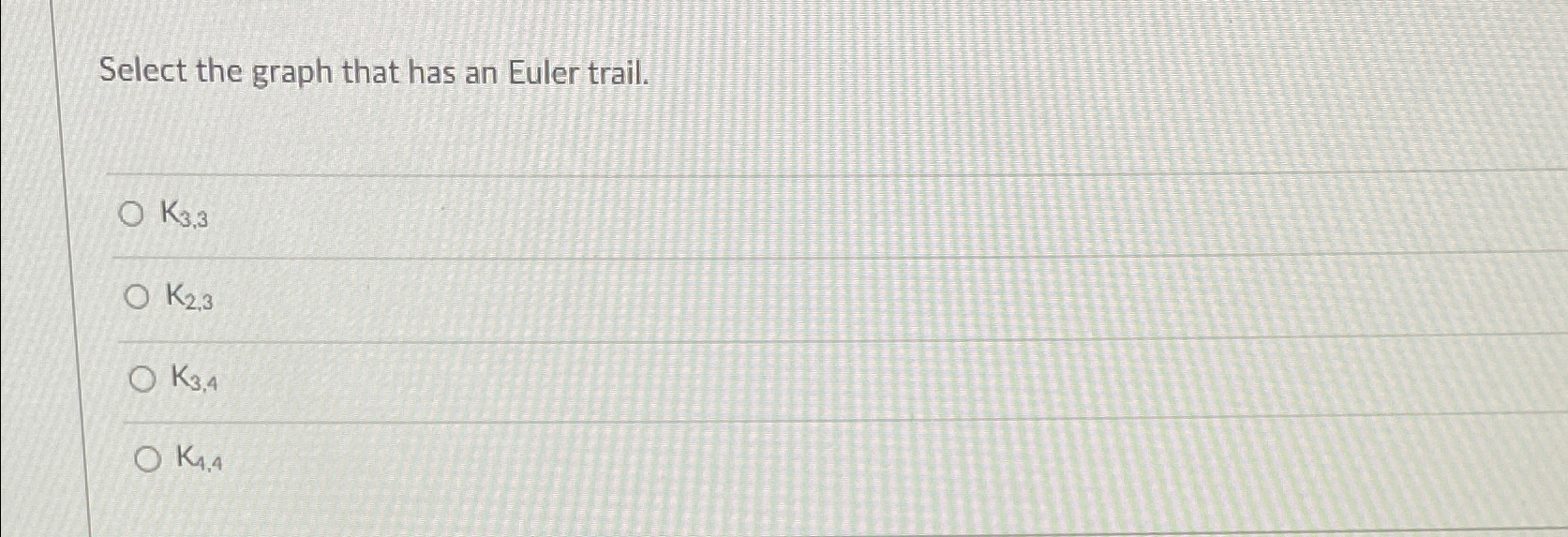 Solved Select the graph that has an Euler | Chegg.com