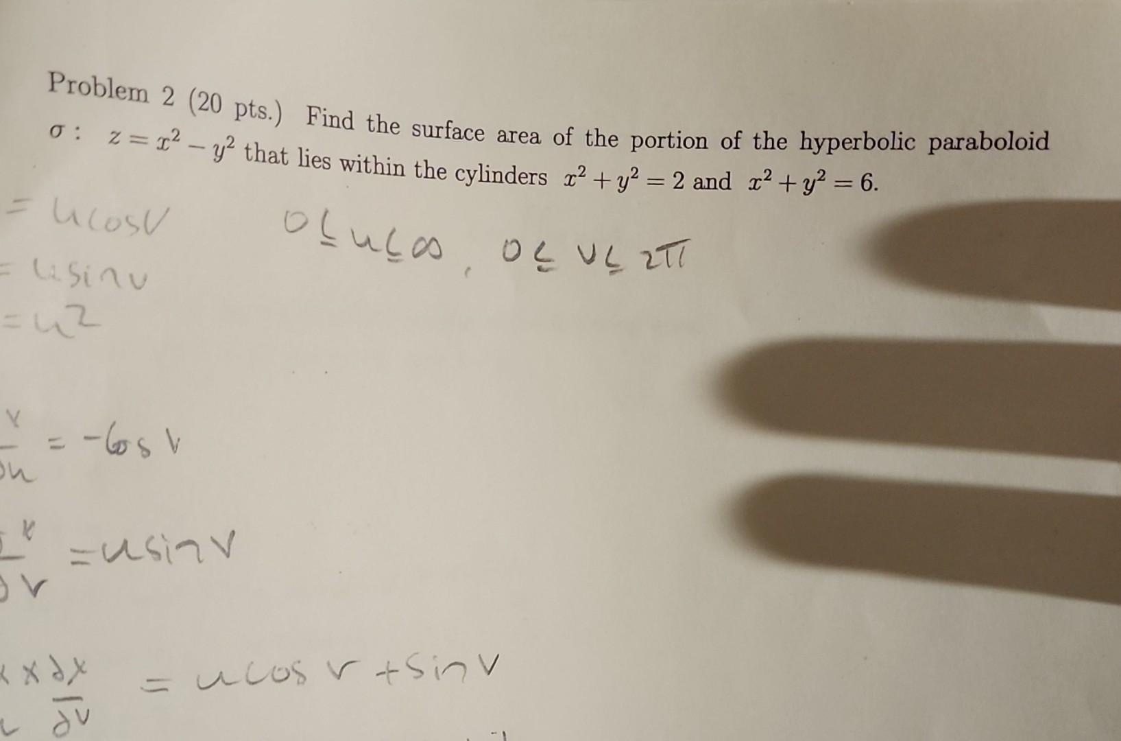 Solved Problem 2 (20 pts.) Find the surface area of the | Chegg.com