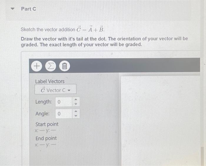 Solved Part C Sketch the vector addition C = A + B. Draw | Chegg.com