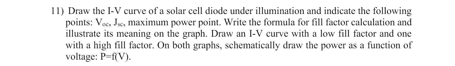 Solved Draw the I-V curve of a solar cell diode under | Chegg.com