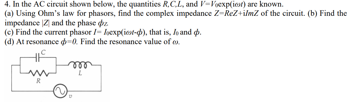 Solved In ﻿the AC ﻿circuit shown below, the quantities | Chegg.com