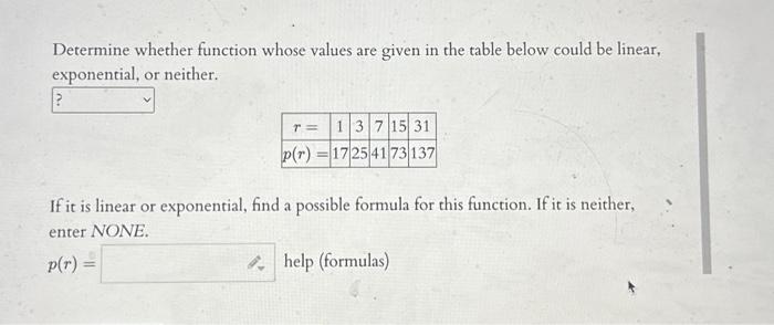 Solved Determine Whether Function Whose Values Are Given In