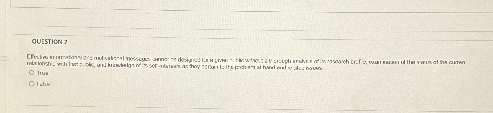 Solved QUESTION 2Effective informational and motivational | Chegg.com