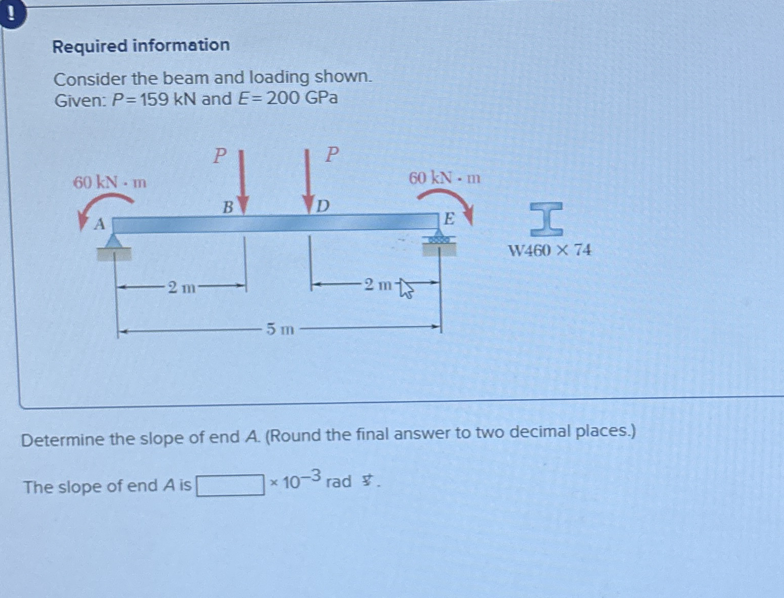 Solved !Required informationConsider the beam and loading | Chegg.com