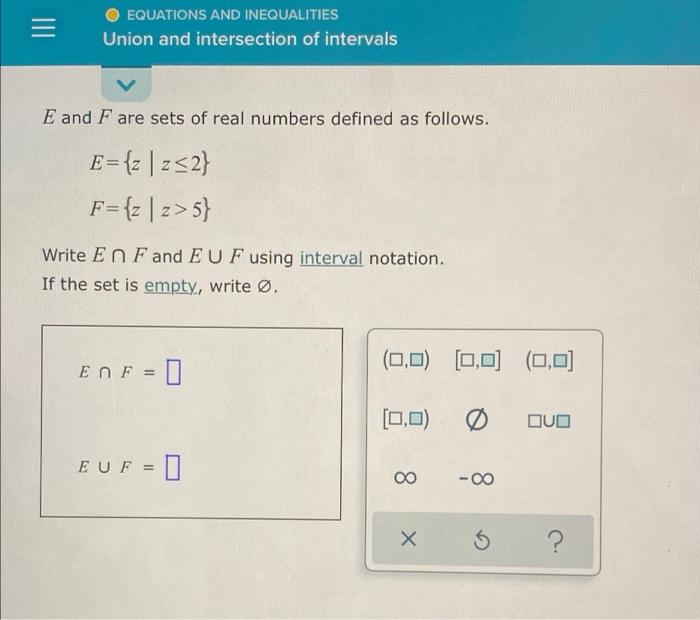 Solved III E EQUATIONS AND INEQUALITIES Union and | Chegg.com