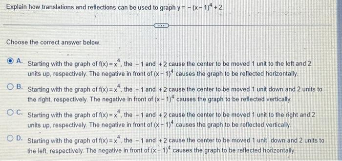 Solved Explain how translations and reflections can be used | Chegg.com