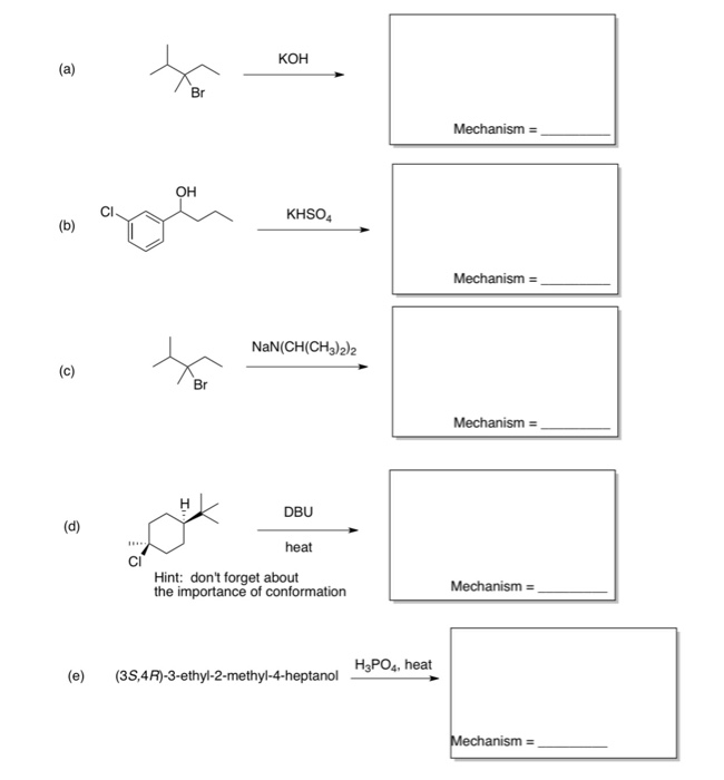 Solved KOH (a) Br Mechanism = OH KHSO4 (b) Mechanism | Chegg.com