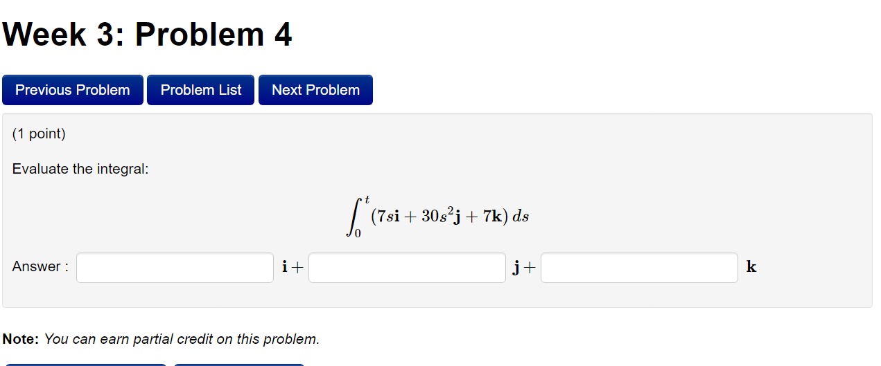 Solved (1 ﻿point)Evaluate the | Chegg.com