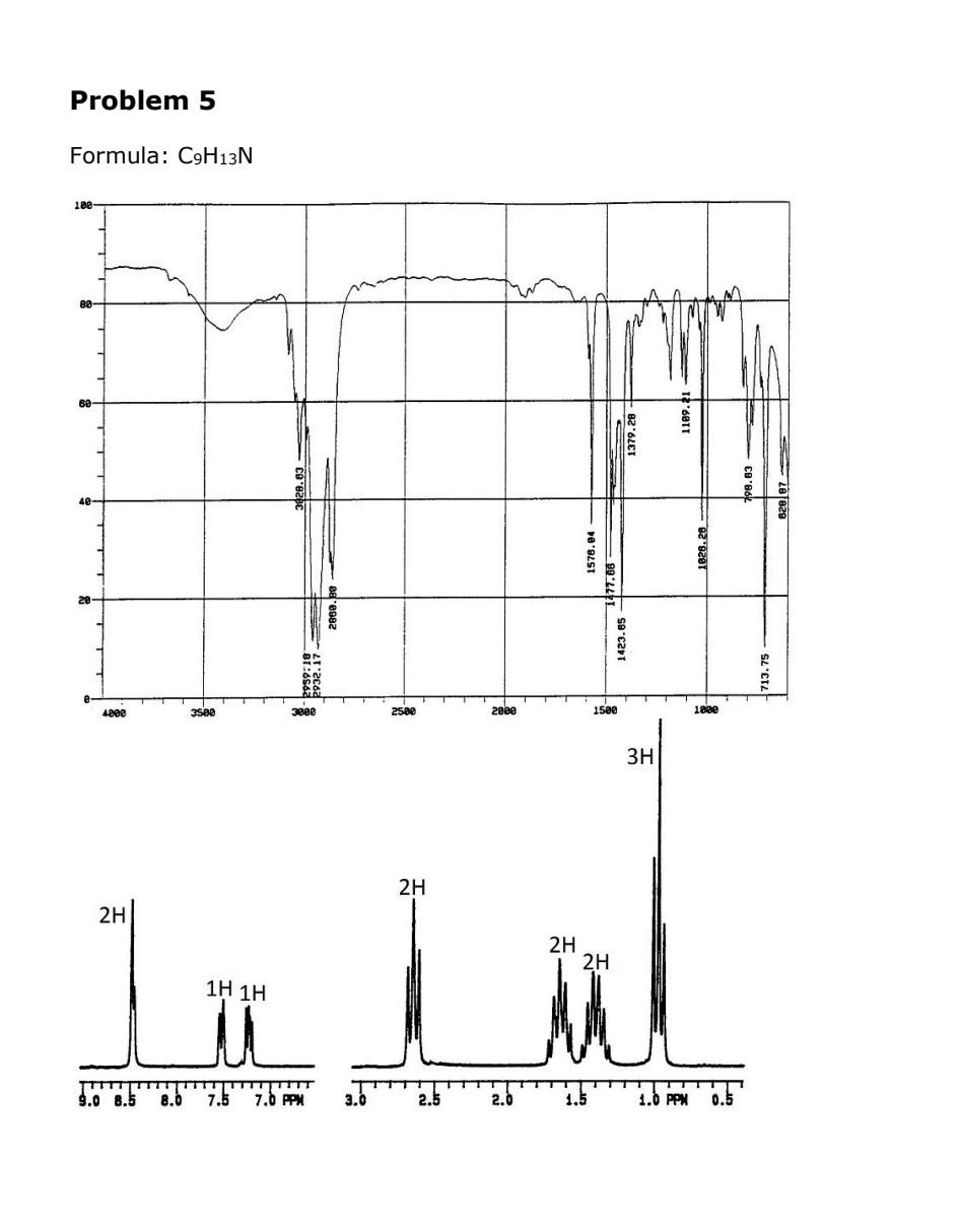 Solved Formula: C9H13 NFormula: C5H10O2Problem 7Formula: | Chegg.com