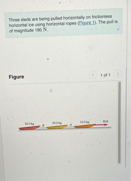 Solved Three sleds are being pulled horizontally on | Chegg.com