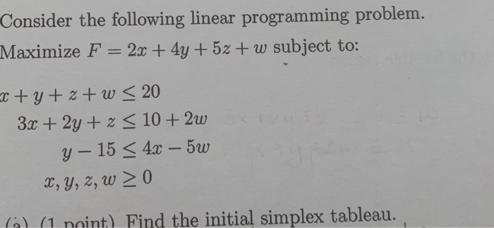 Solved apply sinplex method until reach final tableu | Chegg.com