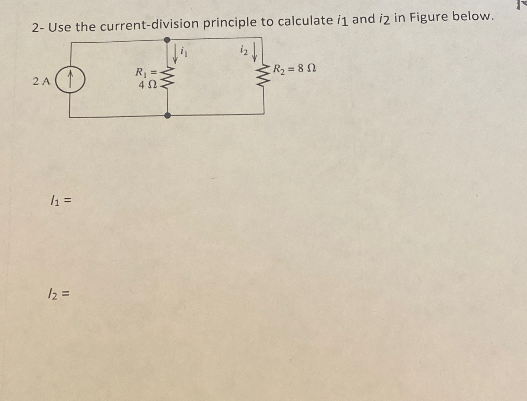 Solved 2- ﻿Use the current-division principle to calculate | Chegg.com