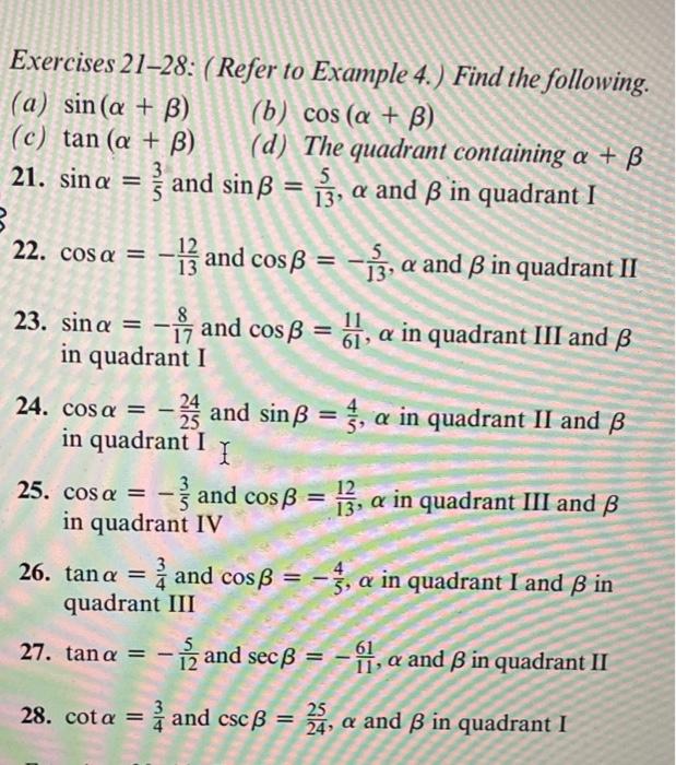Solved Exercises 21-28: (Refer to Example 4.) Find the | Chegg.com
