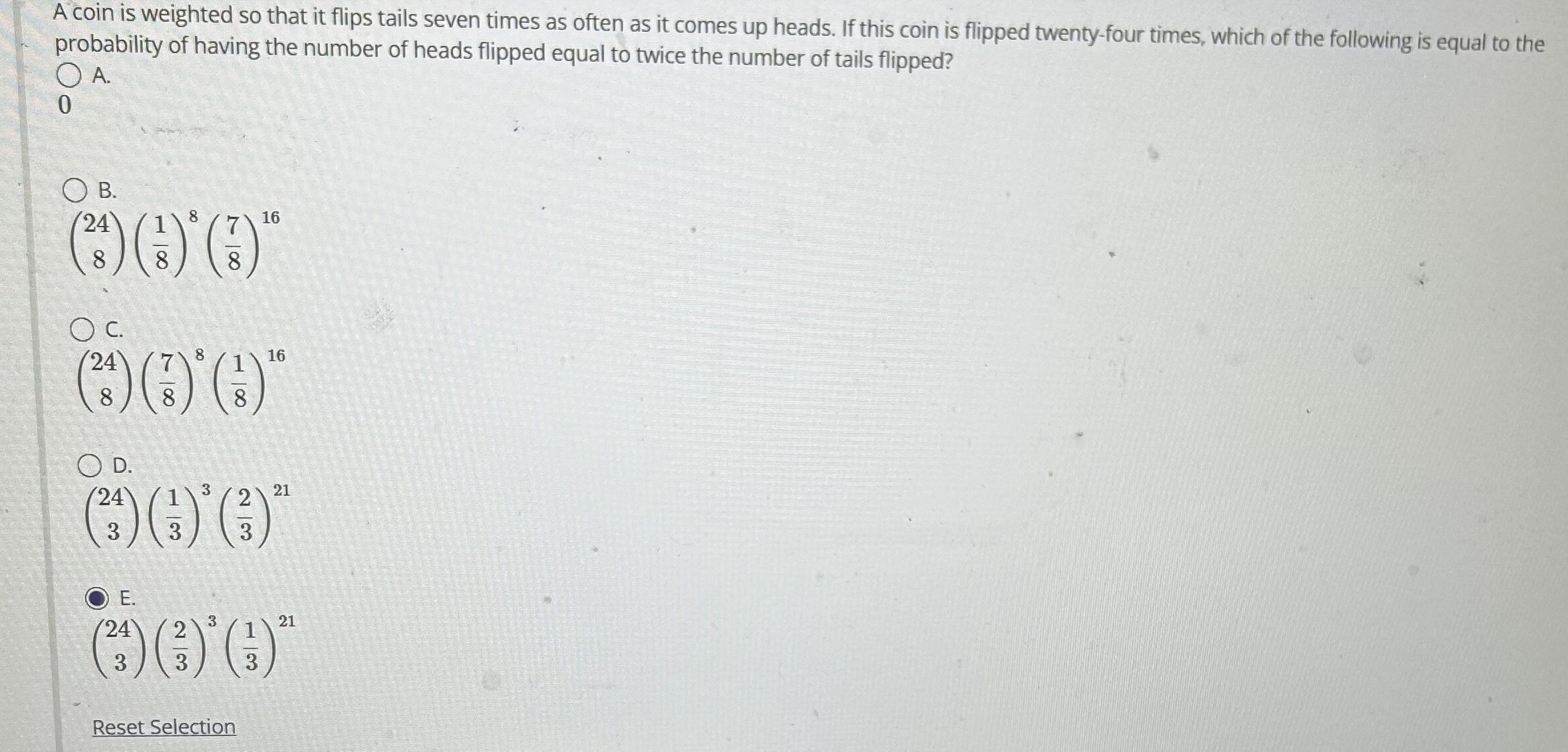 Solved A coin is weighted so that it flips tails seven times | Chegg.com