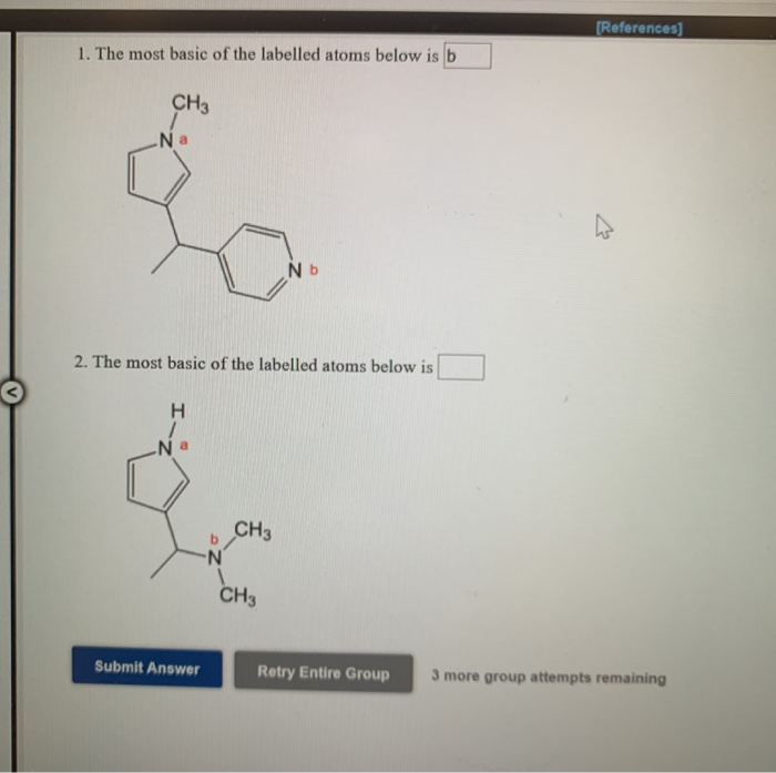 Solved [References] 1. The most basic of the labelled atoms | Chegg.com