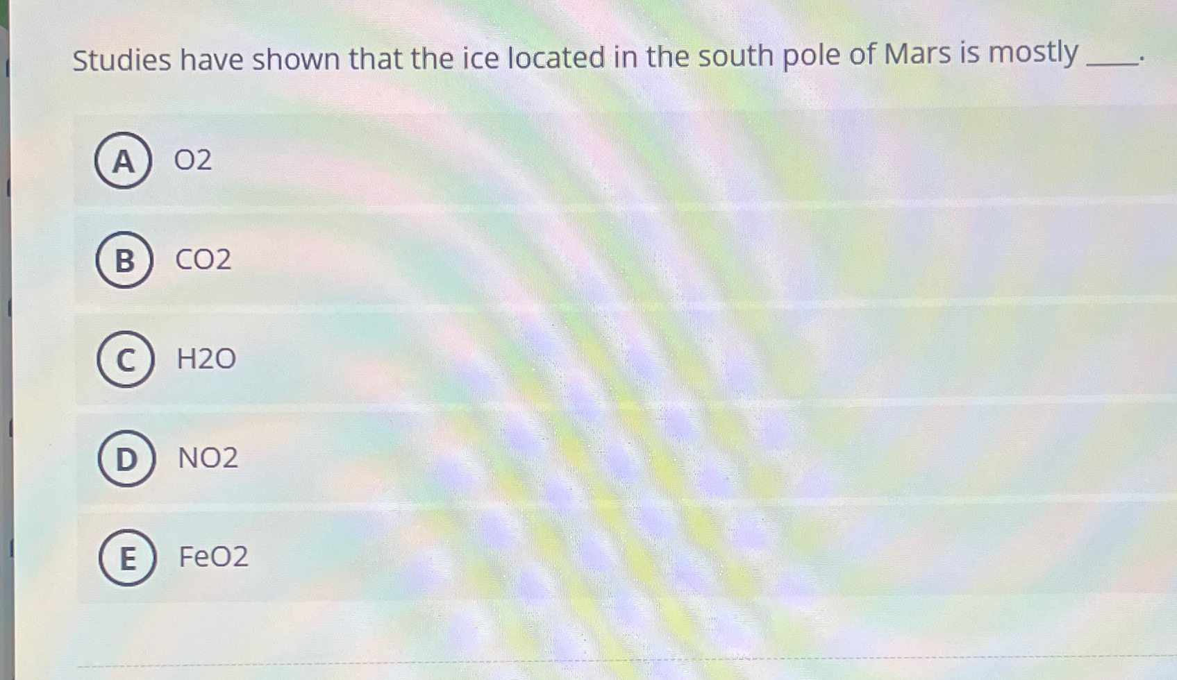 Solved Studies have shown that the ice located in the south | Chegg.com