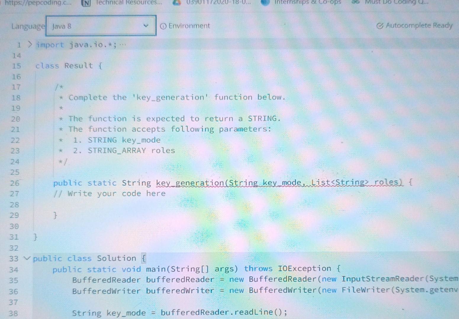 Solved Language Environment Autocomple 1 > import java.io.*; | Chegg.com