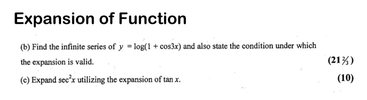 Solved Expansion of Function(c) ﻿Expand sec2x ﻿utilizing the | Chegg.com