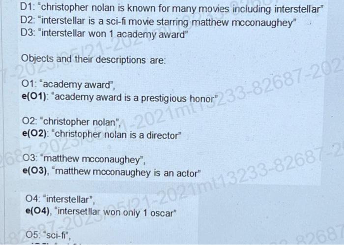 Entity retrieval models You are given the following | Chegg.com