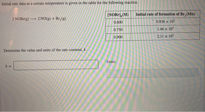 Solved Initial Rate Data At A Certain Temperature Is Given