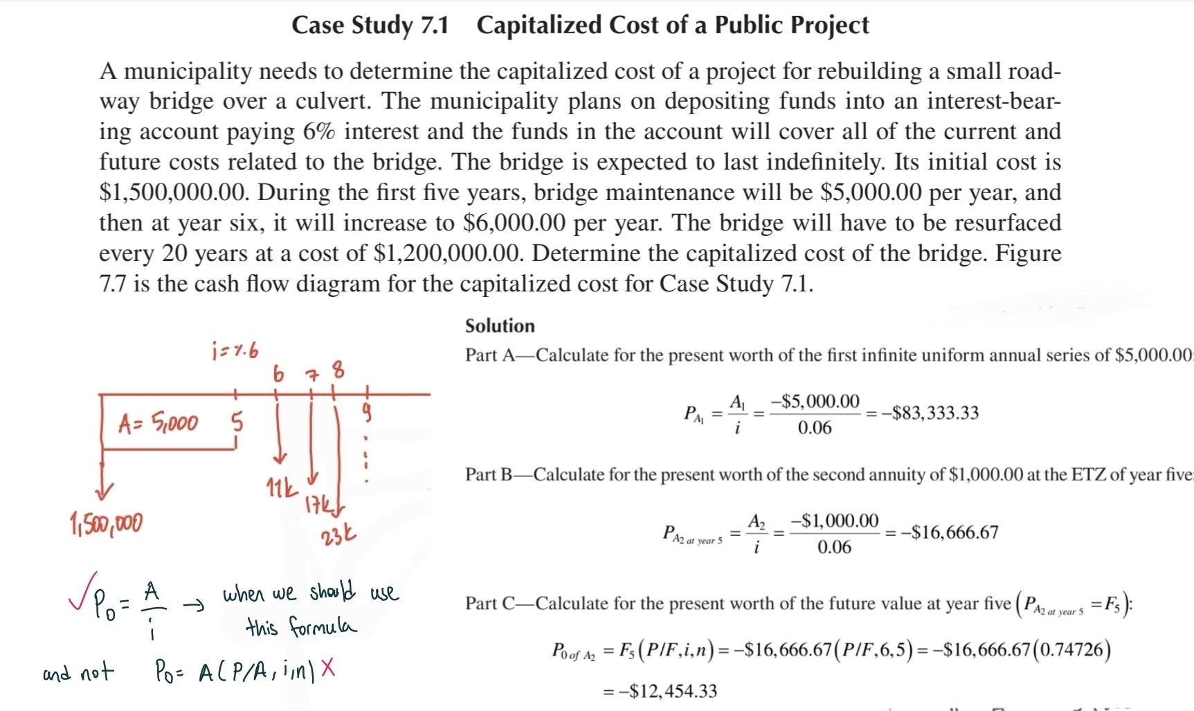 Solved Case Study 7.1 Capitalized Cost of a Public Project A | Chegg.com