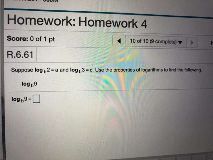 Solved Homework: Homework 4 Score: 0 of 1 pt 10 of 10 (9 | Chegg.com