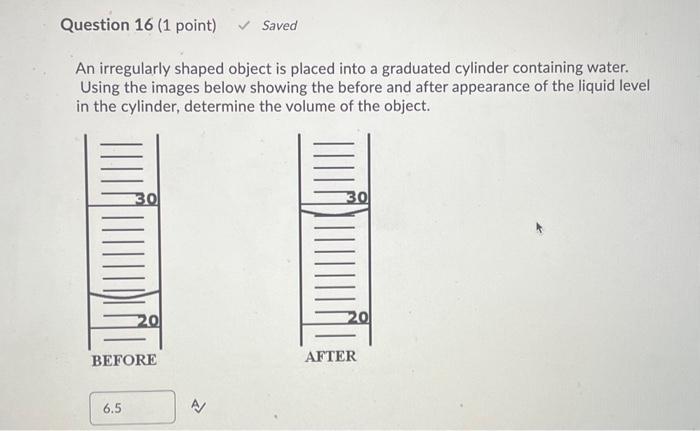 Solved An irregularly shaped object is placed into a | Chegg.com