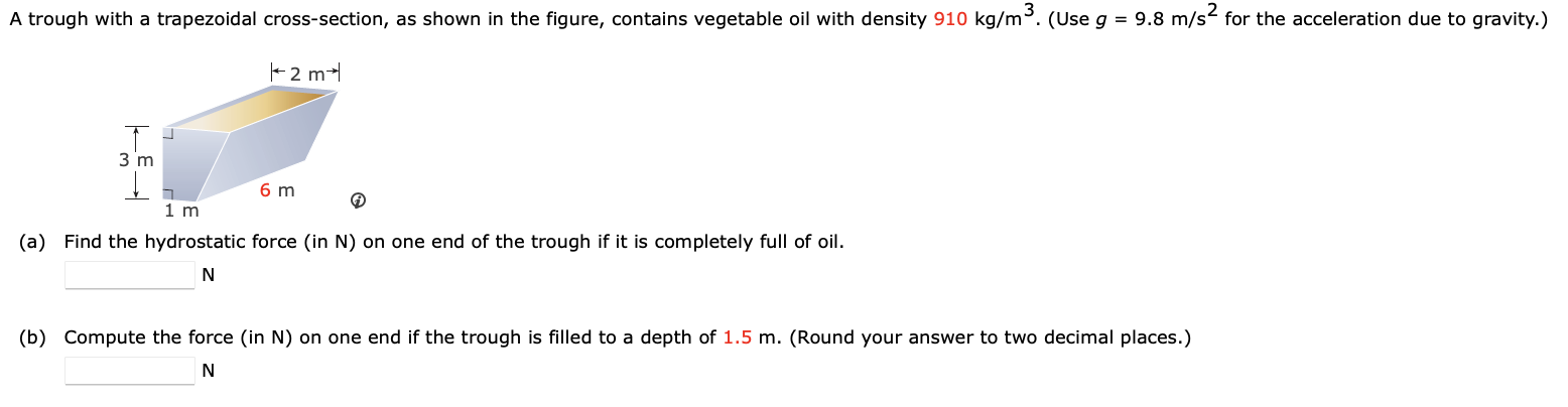 Solved A trough with a trapezoidal cross-section, as shown | Chegg.com