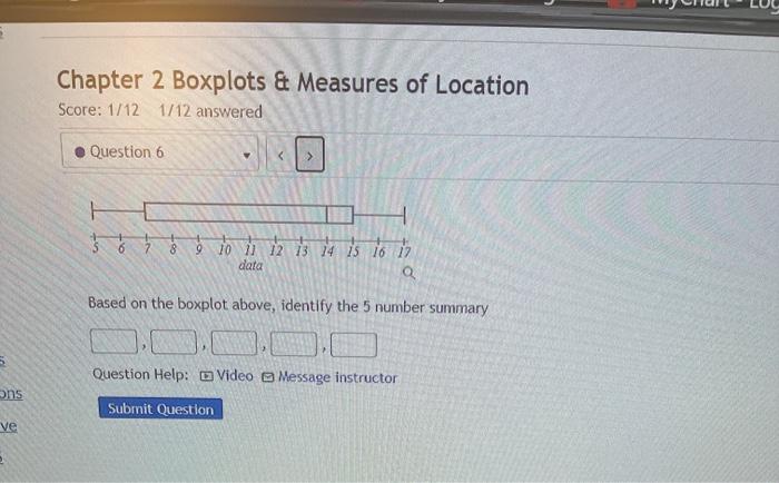 Solved Chapter 2 Boxplots And Measures Of Location Score 1 12