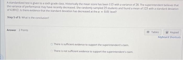 Solved A standardized test is given to a sixth grade class. | Chegg.com