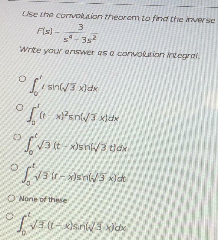 Solved Use the convolution theorem to find the inverse 3 | Chegg.com