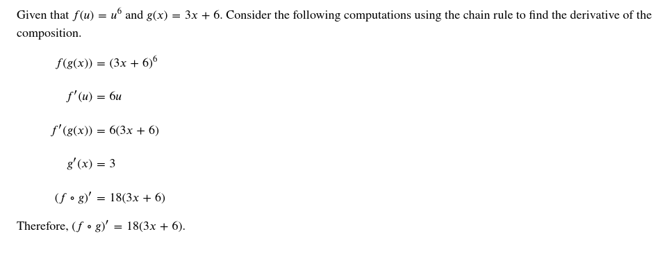 Solved Given that f(u)=u6 ﻿and g(x)=3x+6. ﻿Consider the | Chegg.com