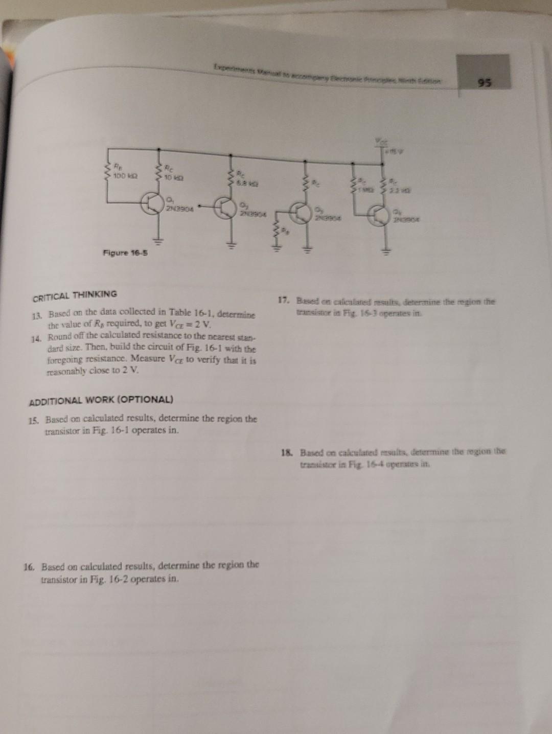 Solved Experiment 16 Transistor Operating Regions 1o | Chegg.com