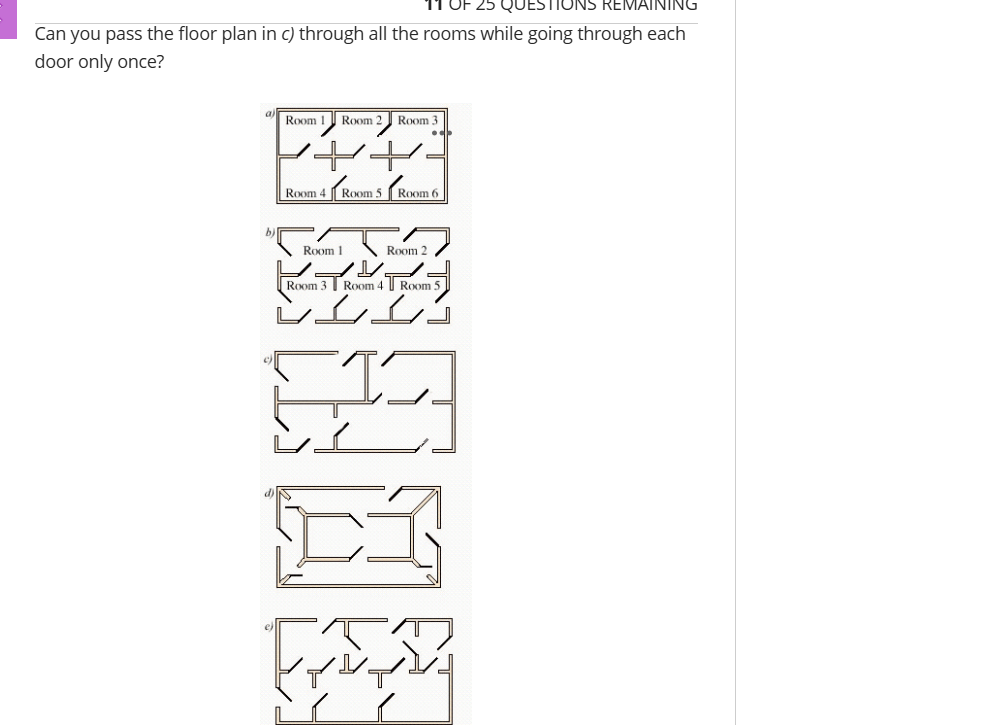 Solved Can you pass the floor plan in c) ﻿through all the | Chegg.com