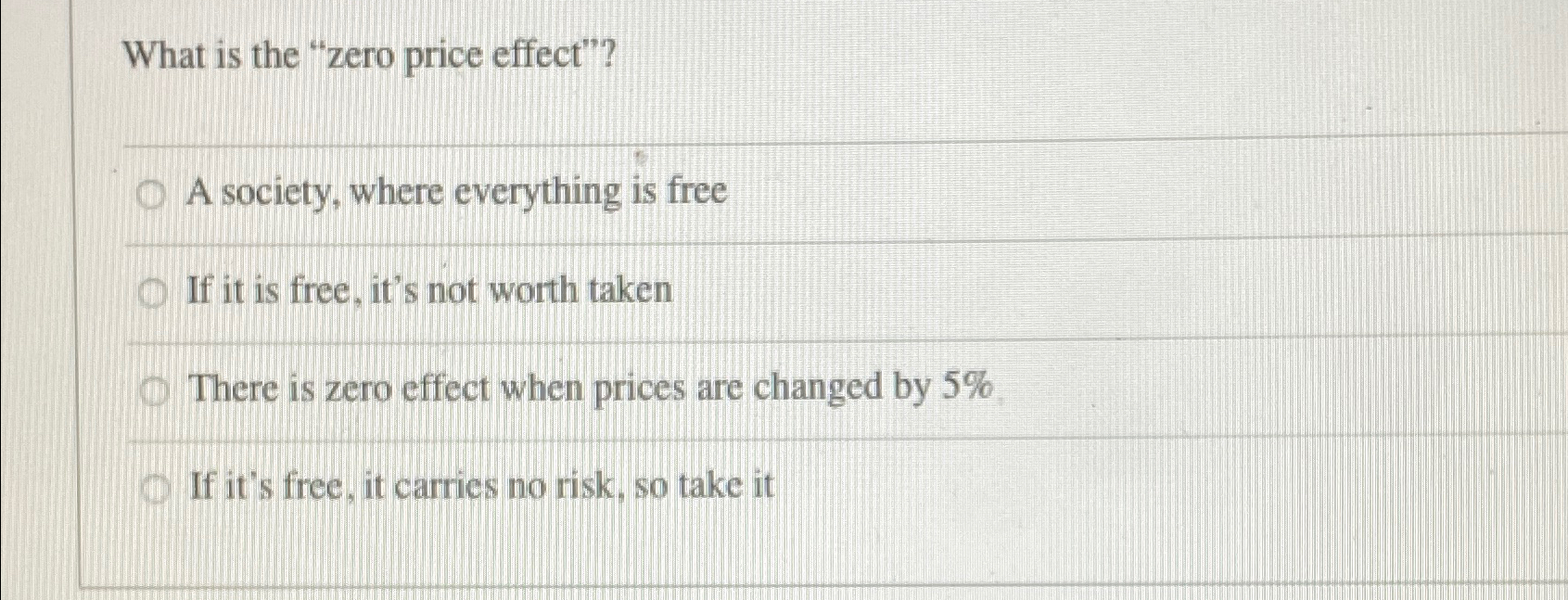 Solved What is the "zero price effect"?A society, where | Chegg.com