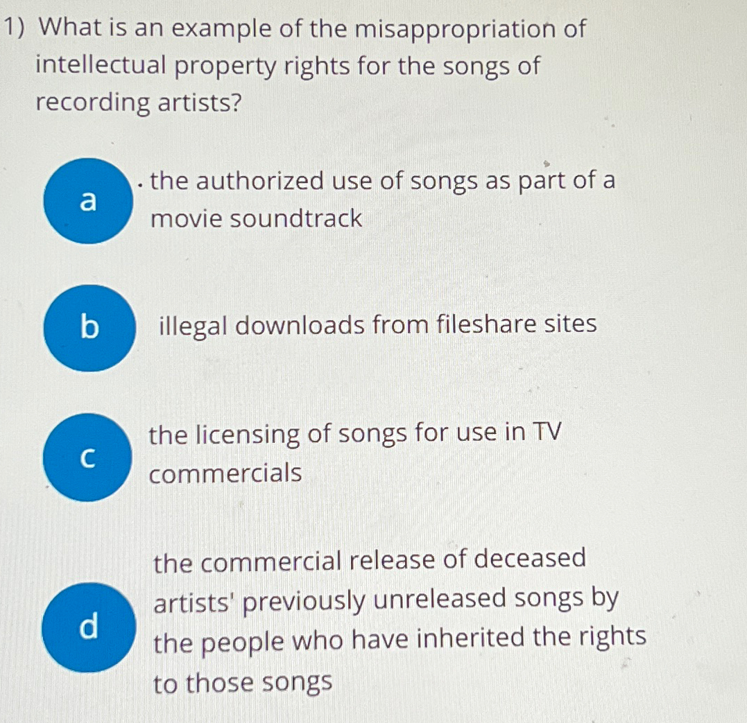 Solved What is an example of the misappropriation of | Chegg.com