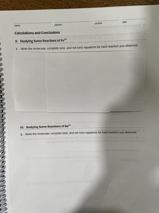 Solved section date name partner Calculations and | Chegg.com