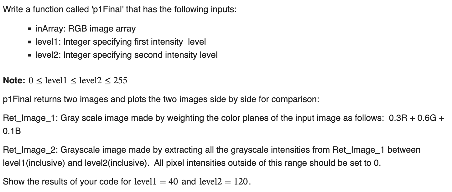 Solved IN MATLAB PLEASE !! ﻿Write a function called ' p1 | Chegg.com