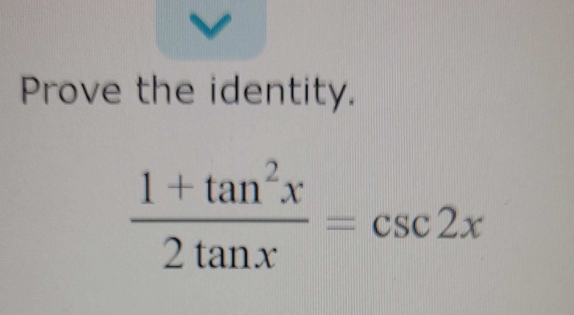 Solved Prove the identity. | Chegg.com