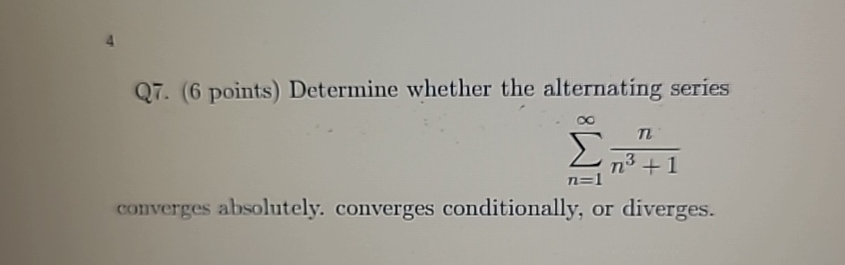 Solved 4Q7. (6 ﻿points) ﻿Determine whether the alternating | Chegg.com
