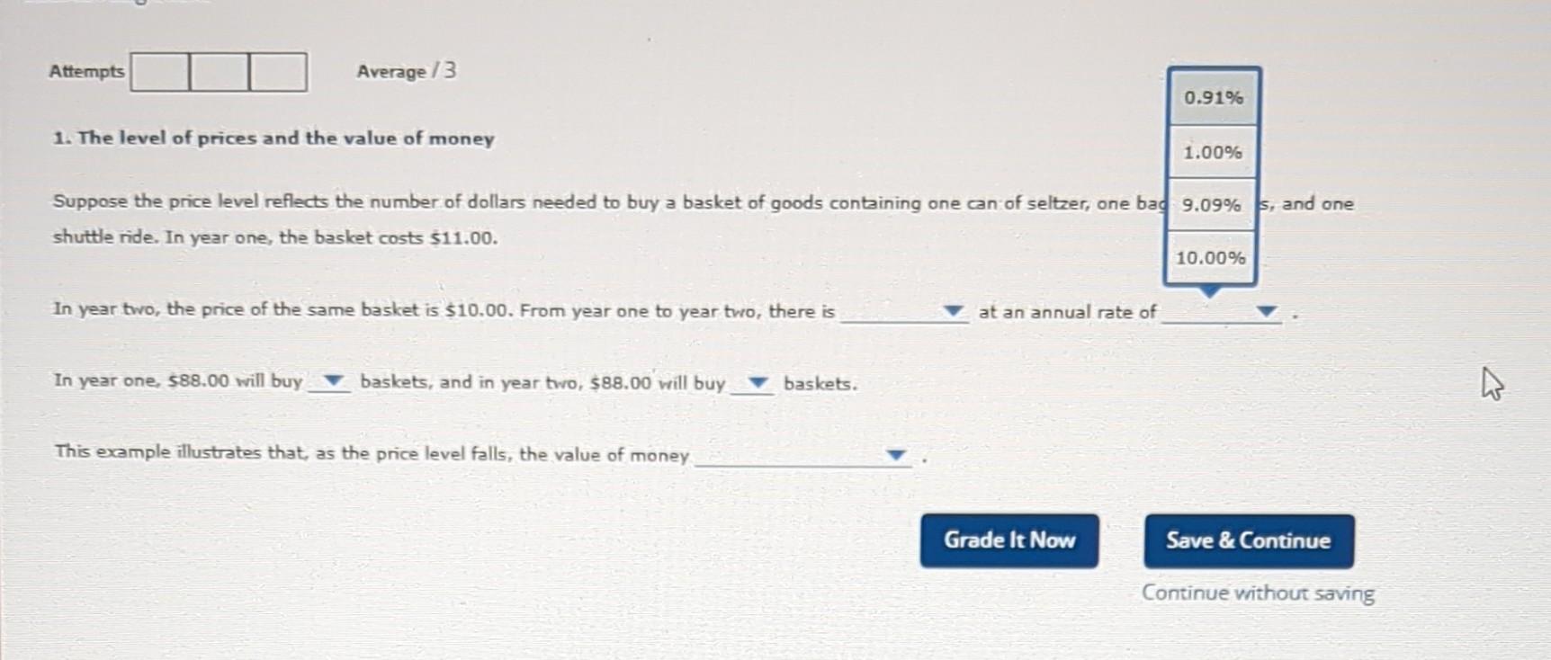 Solved 1. The level of prices and the value of money Suppose | Chegg.com