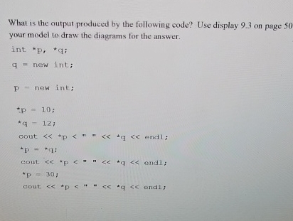 Solved What is the output produced by the following code? | Chegg.com