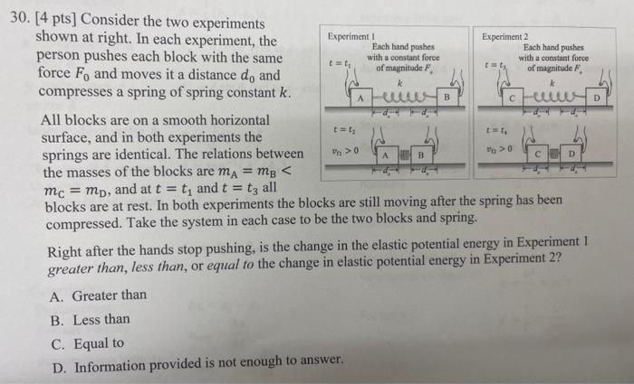 Solved [4 pts] Consider the two experiments shown at right. | Chegg.com